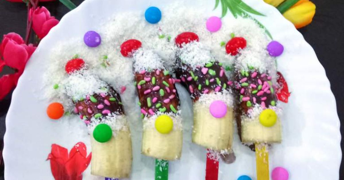 Banana Split Pops Recipe by Pratima Mohanty - Cookpad