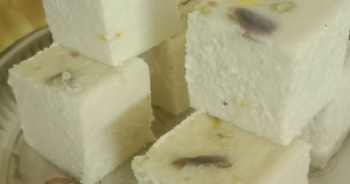 Spoiled Milk Steamed Barfi (Sweet) Recipe by Ashwini Vaibhav Joshi ...