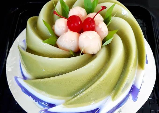 Resep Puding santan pandan bunga telang oleh Marliance Virawati - Cookpad
