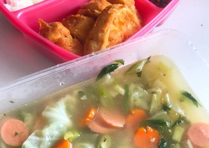 Resep Sayur Sop Sosis + Tahu Goreng Crispy + Sambal Kecap (Ide Bekal ...