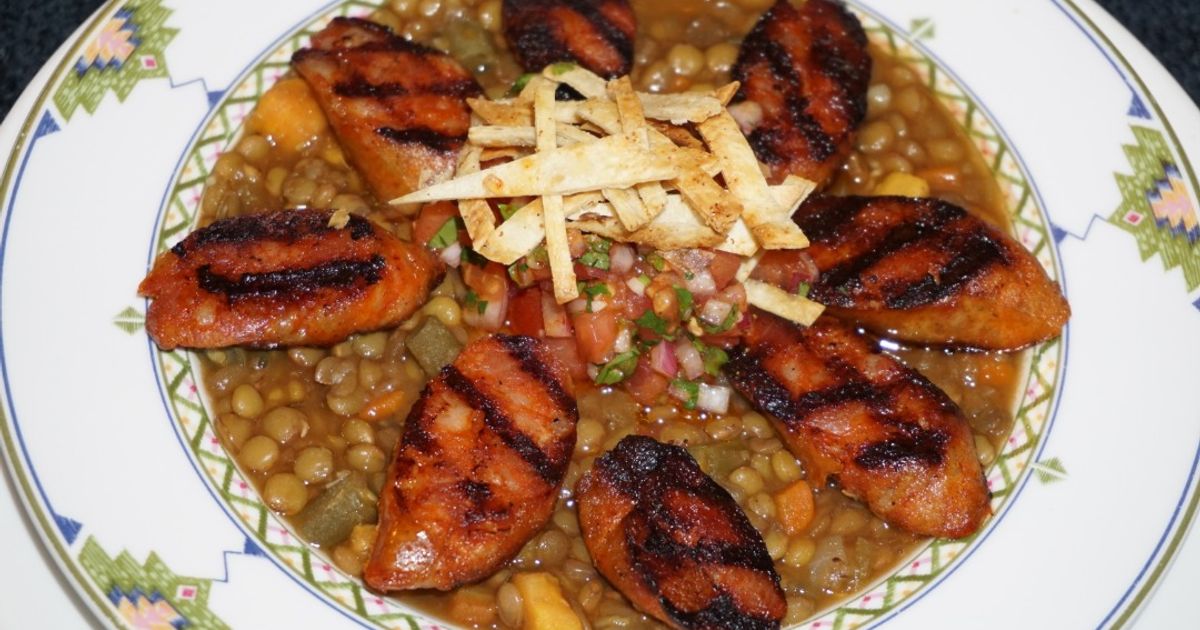 Lentils With Chorizo And Crispy Tortilla Strips, Jon Style Recipe By ...