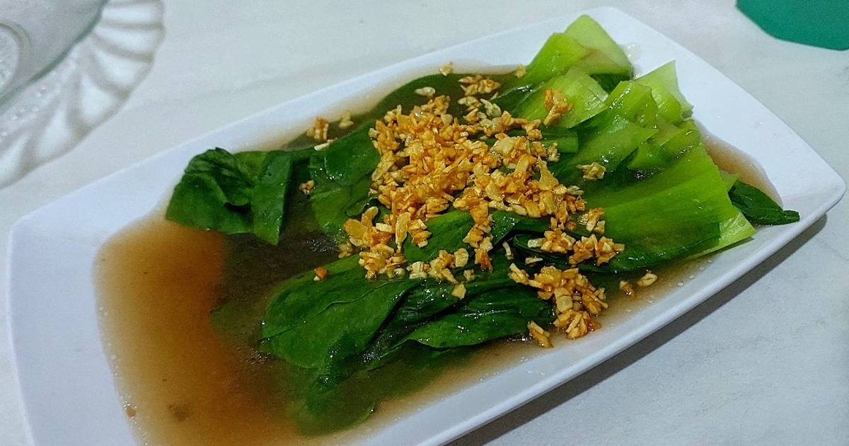 Resep Pokcoy Siram Bawang Putih oleh dapoer.tomylovely - Cookpad