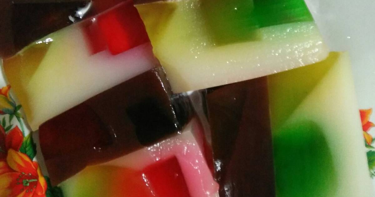 Resep Puding mozaik simpel oleh weni Febri - Cookpad