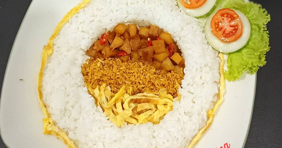 Resep nasi rames lezat mudah lengkap dengan lauknya