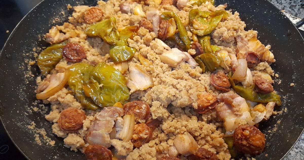 Migas con torreznos Receta de Beatriz Diaz- Cookpad