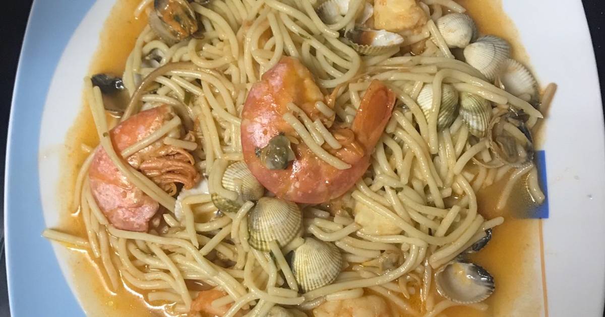 Spaghetti frutti di mare (spaghetis con frutos del mar) Receta de ...