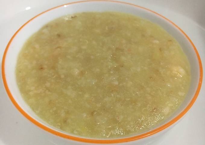 Cách Làm Món Cháo tôm khoai lang quinoa phô mai rắc của Mẹ Rô - Cookpad