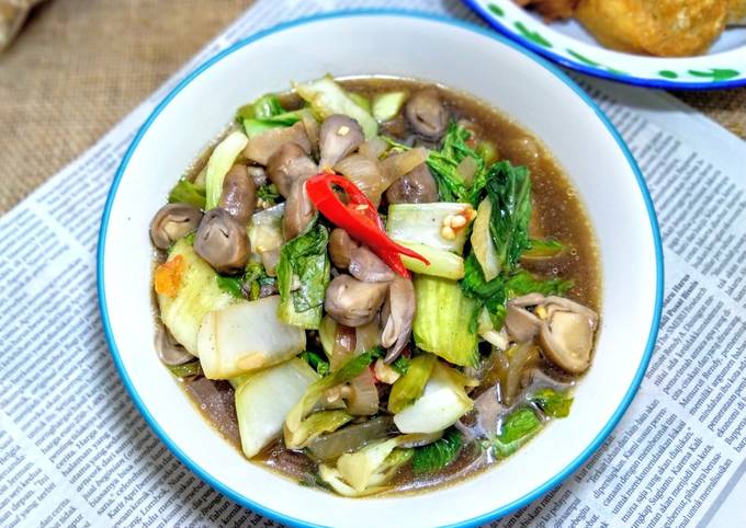 Resep Cah Pok Coy Jamur Merang oleh Aldindan's Kitchen - Cookpad