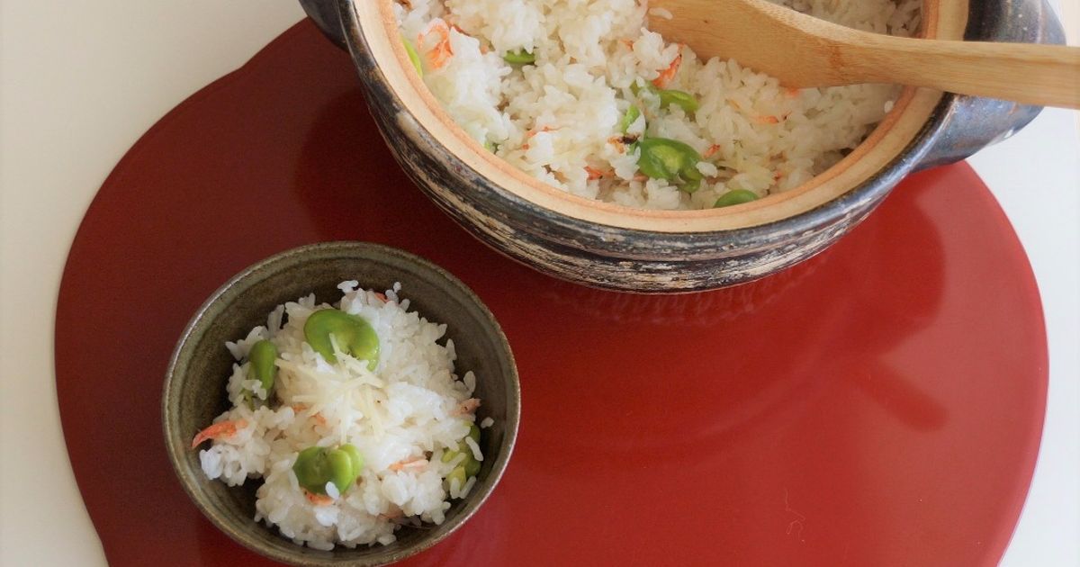 Broad Bean & Sakura Shrimp Rice Recipe By Miyuki Suyari