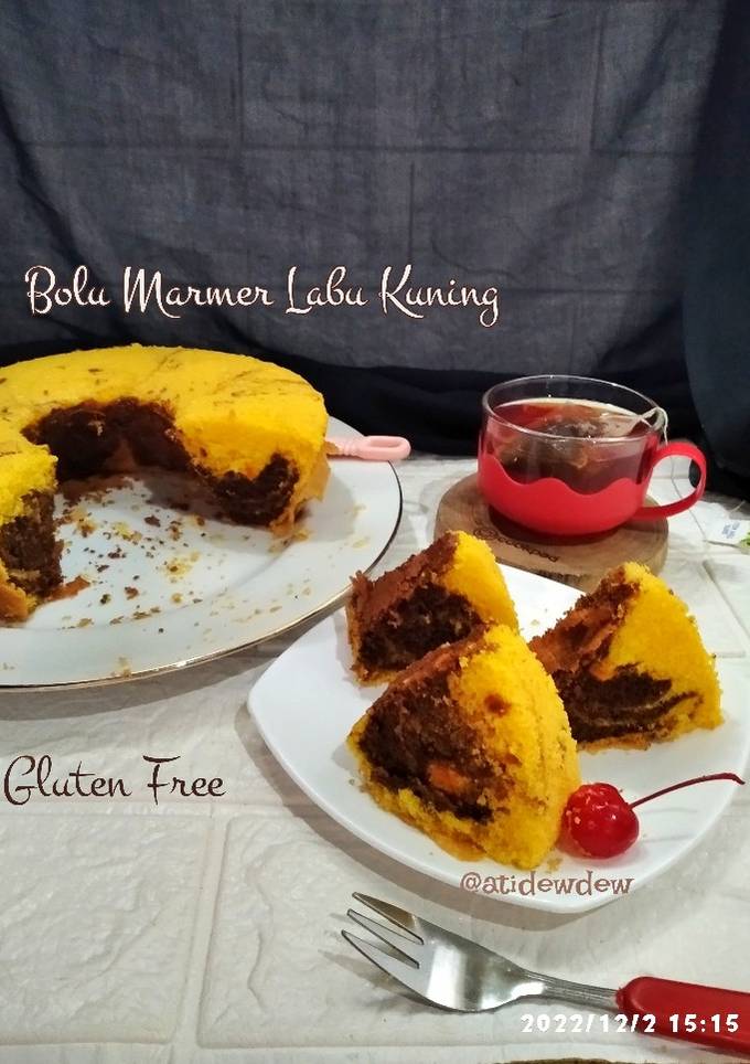 Resep *Bolu Marmer Labu Kuning-Gluten Free* oleh ati dewanthi - Cookpad