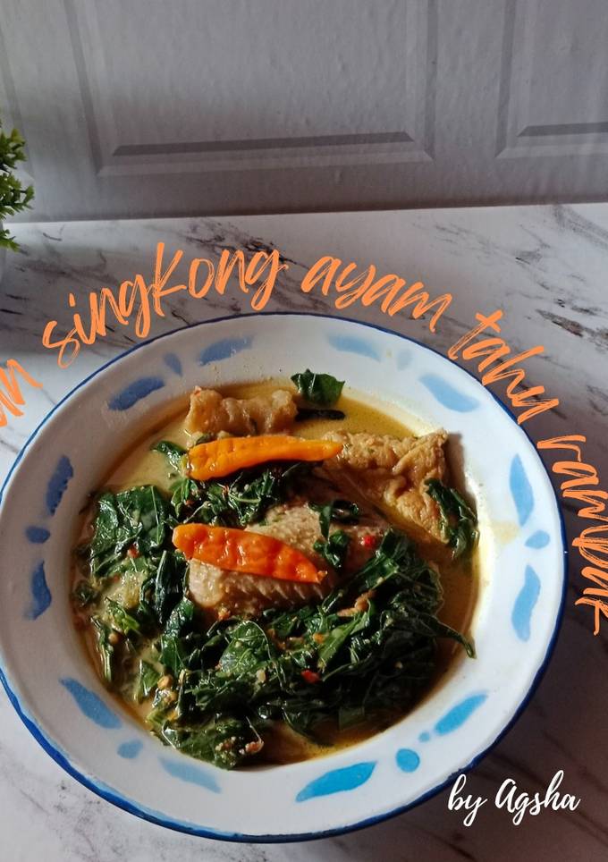 Resep Gulai Daun Singkong Ayam Tahu Rambak oleh Agsha - Cookpad