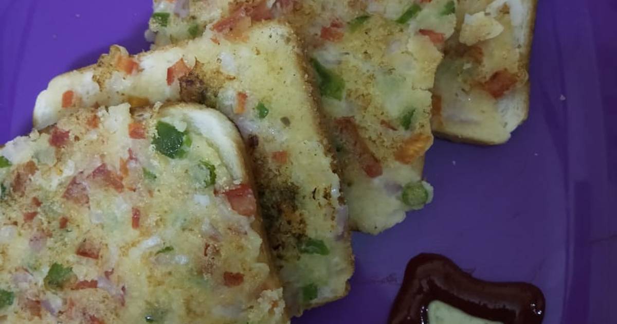 Veg suji toast Recipe by Sunita Batra - Cookpad