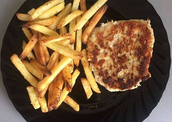 Burger de pollo y rulo de Cabra y papas no fritas! Receta de Laura ...