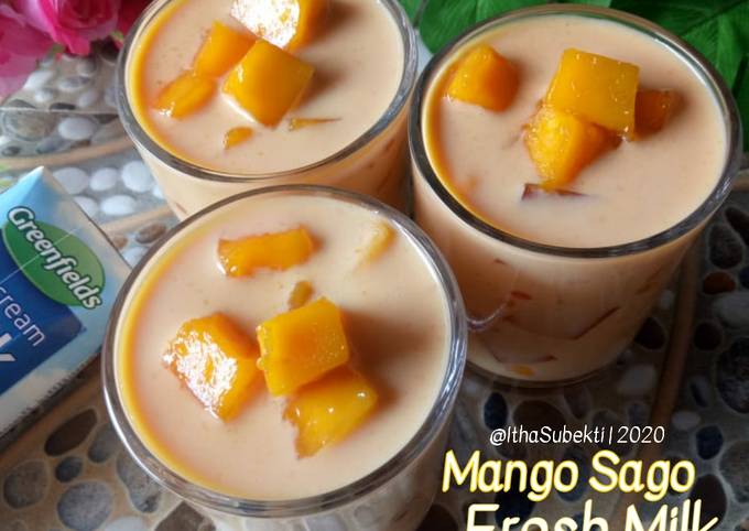 Resep 161 Mango Sago Fresh Milk Oleh Itha Subekti Cookpad