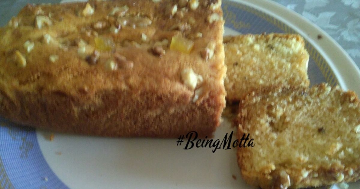 Pineapple Walnut Slice Cake Recipe by Jasmin Motta _ #BeingMotta - Cookpad