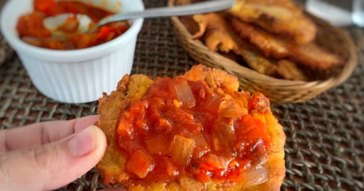 Patacones con hogao Receta de poramoralhambre- Cookpad