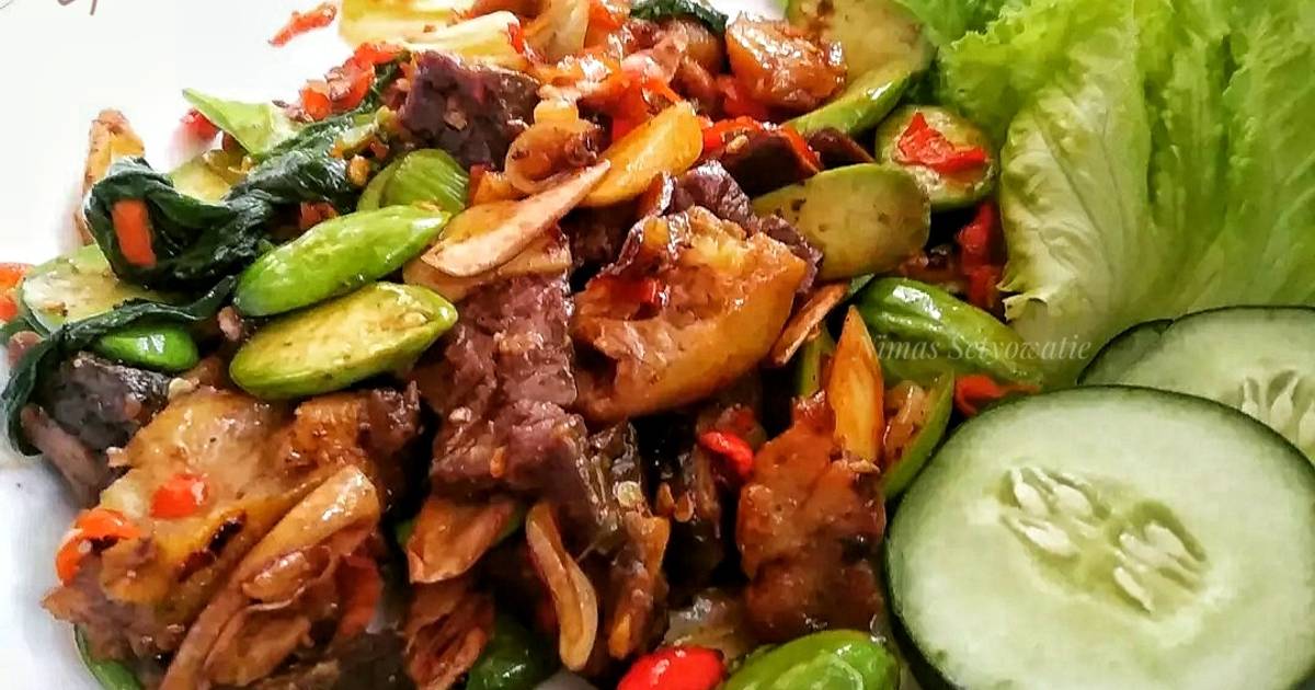 Resep Jerohan Sapi Gongso Extra Pete oleh Blessed Cooking By Niemoe ...