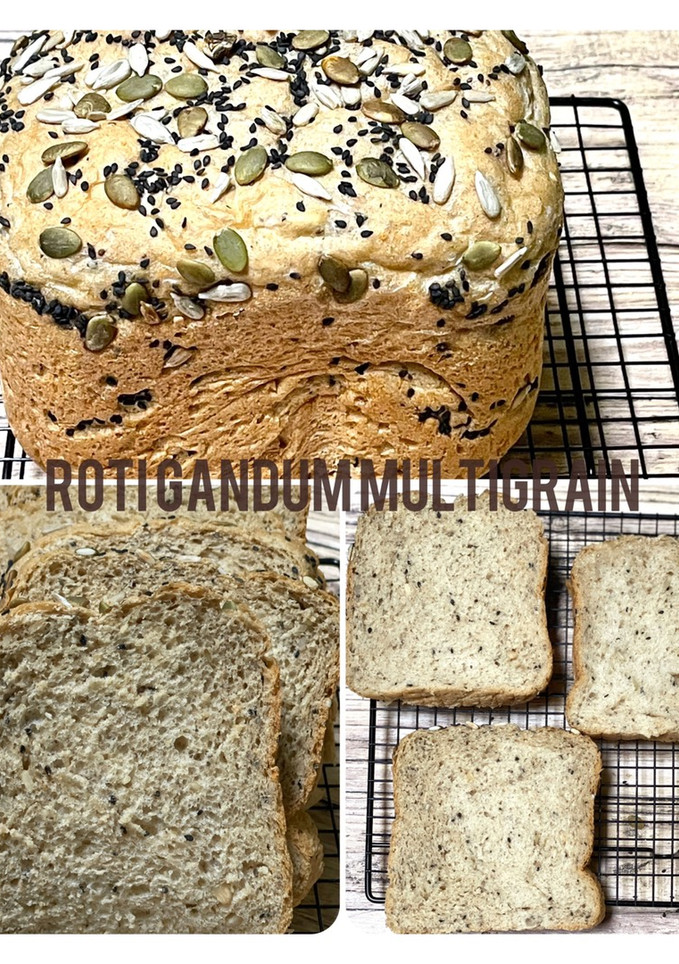 Resep Roti Gandum Multigrain Breadmaker oleh Jihan Kitchen Log - Cookpad