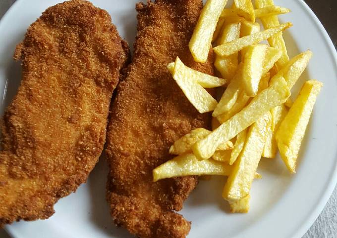 Pollo empanado Receta de Paqui Márquez Santisteban- Cookpad