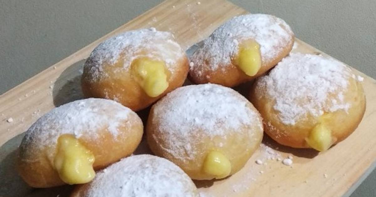 Resep Mini Bomboloni with Custard Cream (takaran sendok tanpa mixer ... Resep Mini Bomboloni with Custard Cream (takaran sendok tanpa mixer ...