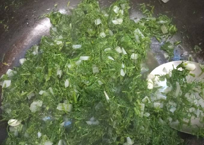 Soy or dill leaves sabji with peanuts Recipe by Supriya Shenoy - Cookpad