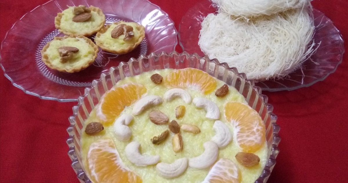 Kesar Feniya Tarts/Pudding Recipe by Vimmi Bhatia - Cookpad