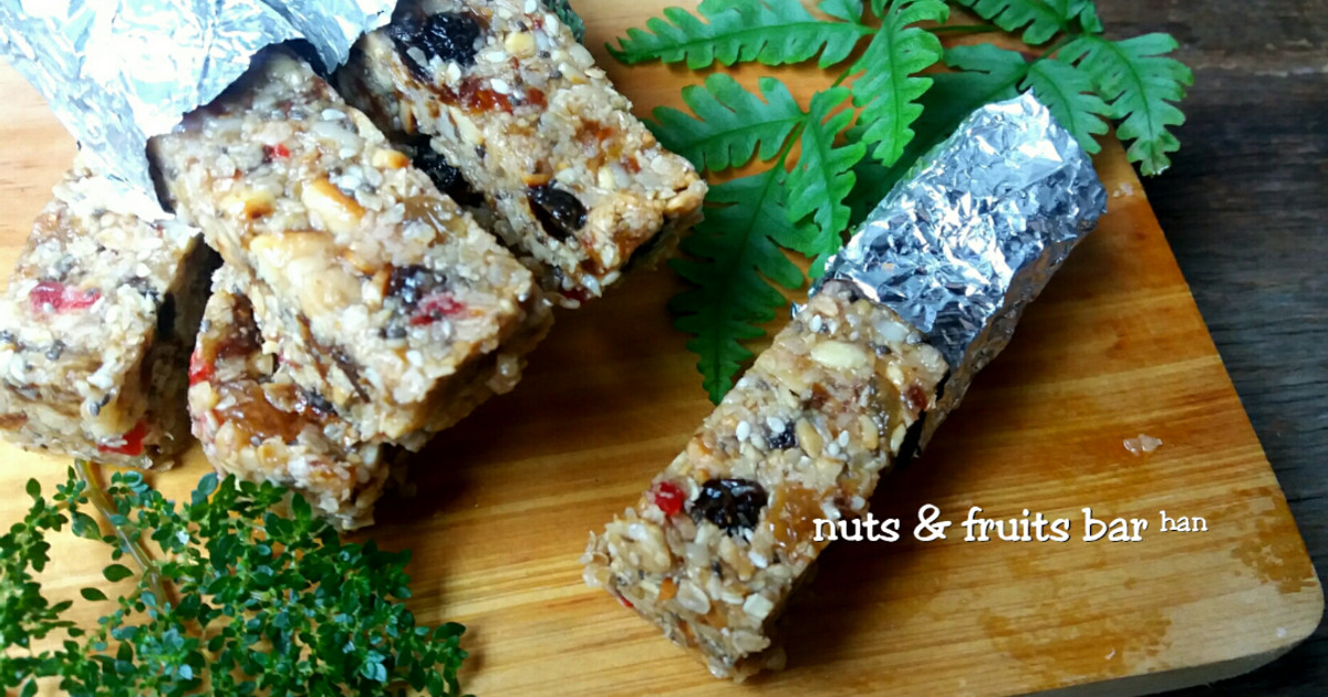 Resep Homemade No Bake Nuts & Fruits Bar. Cemilan Sehat Kaya Nutrisi ...