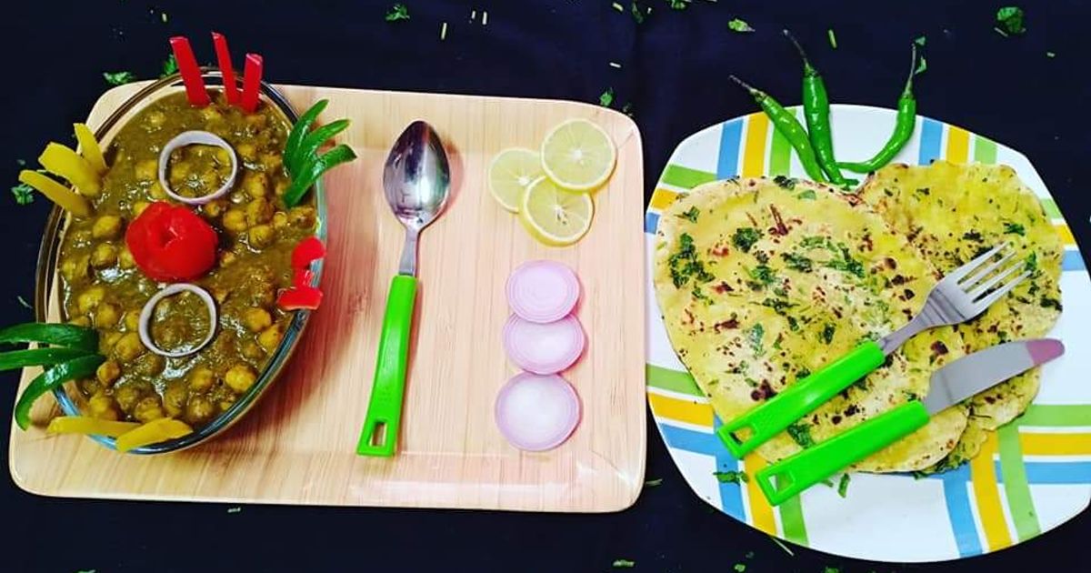 Hariyali Chhola With Butter Naan Recipe by Satya Jha - Cookpad
