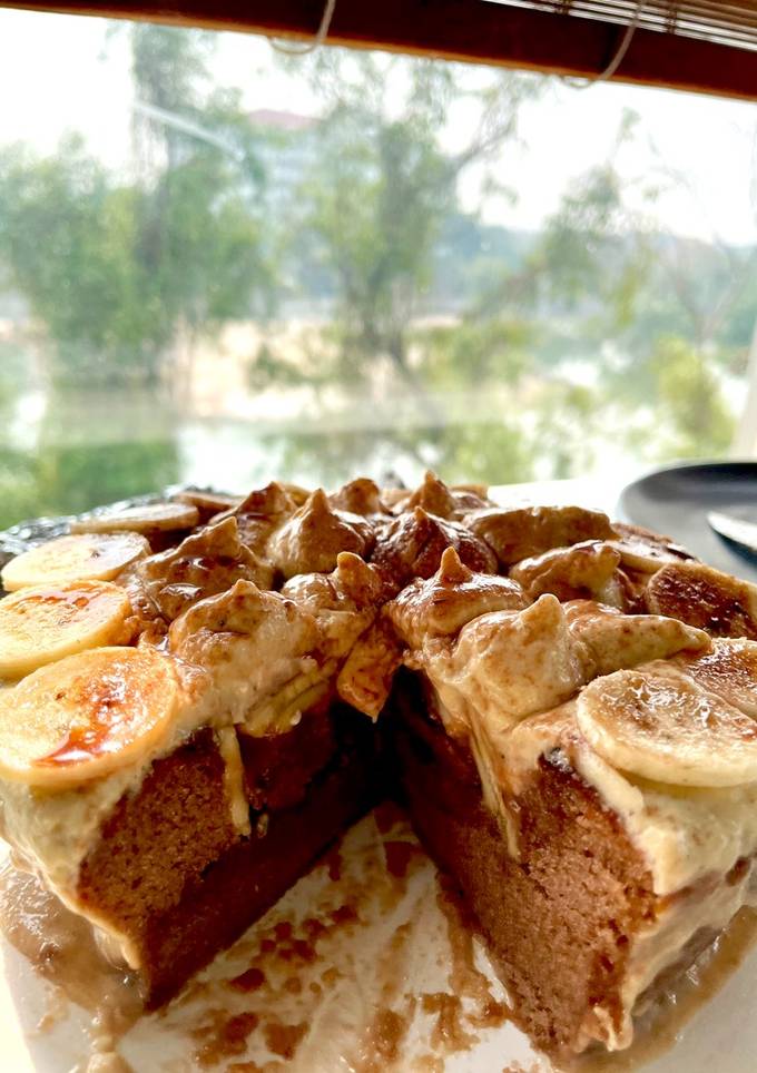 สูตร เค้กก้อนสอง แก้ไขจากก้อนแรก😆: Ovaltine Cake Banana Whipped Cream🍫🧁 ...