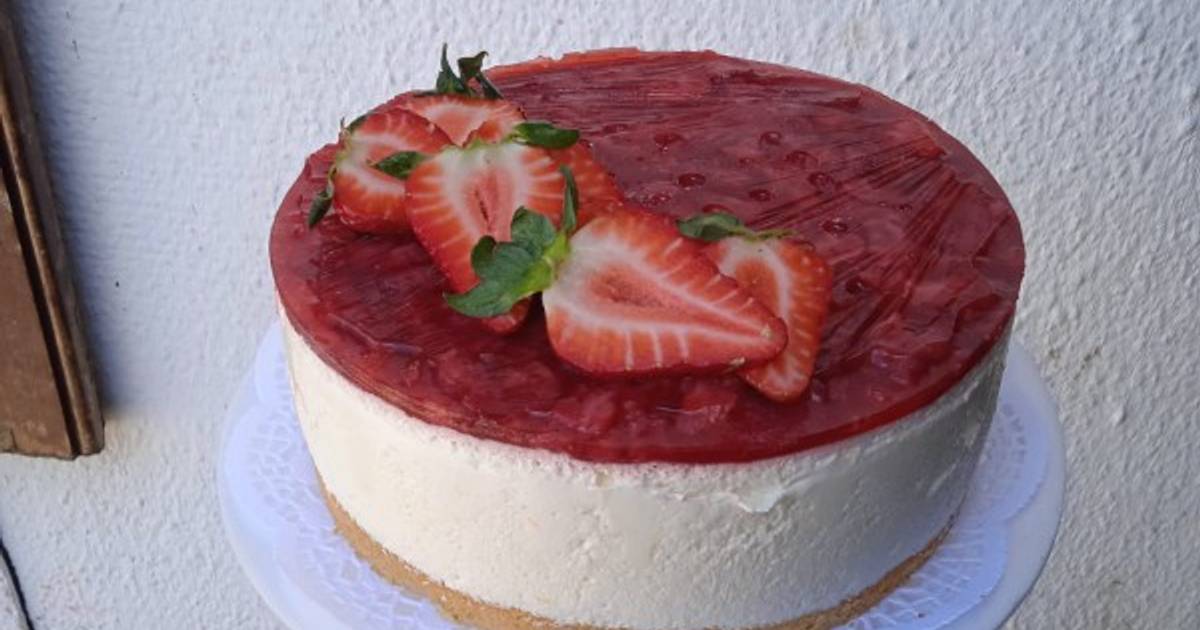 Cheesecake de frutilla 🍓 Receta de Sirley F. Rocha- Cookpad