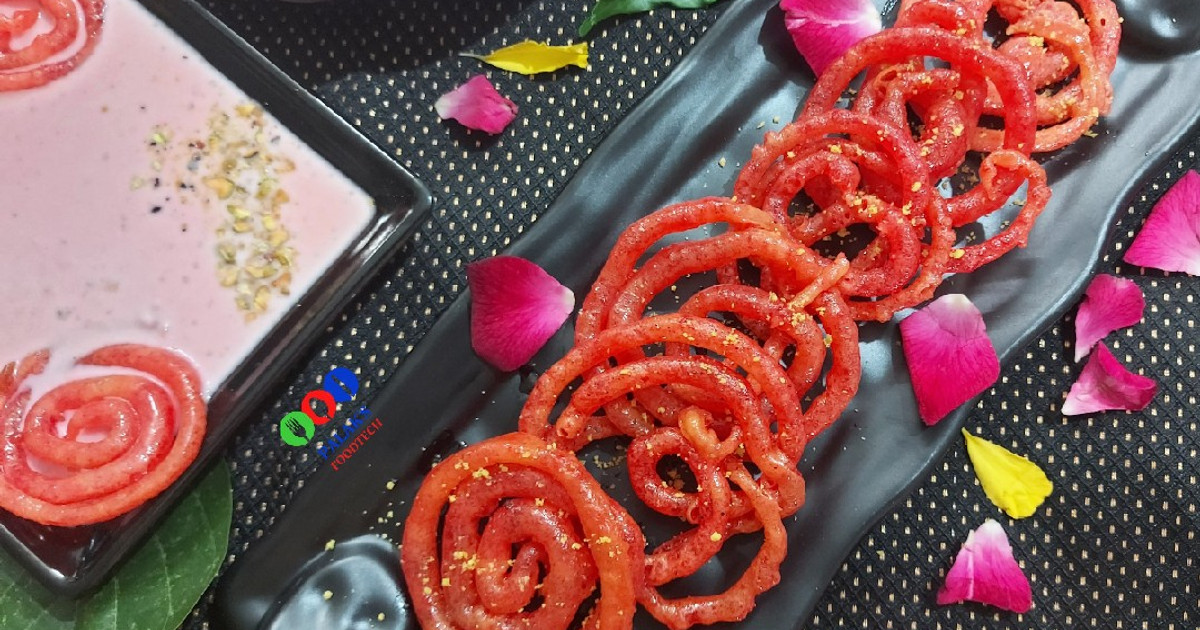 Palak Sheth દ્વારા રેસીપી ઇન્સ્ટન્ટ રોઝ જલેબી (Instant Rose Jalebi ...
