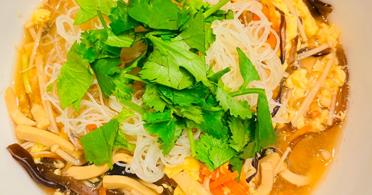 Hot And Sour Rice Noodle Soup (Vegetarian, With Egg) Recipe By 5齡。爸煮