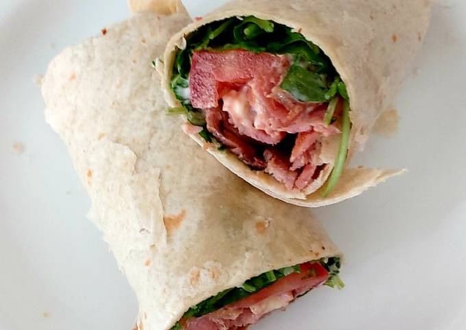 My Bacon,Tomato,Wild Rocket & soft cheese + Mayonnaise Wrap 😍 Recipe by ...
