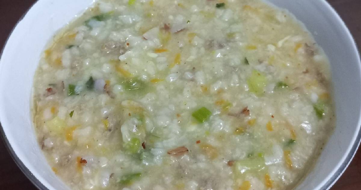 Resep Bubur Merah-Putih Daging Cincang dan Sayuran MPASI 1 Tahun oleh ...