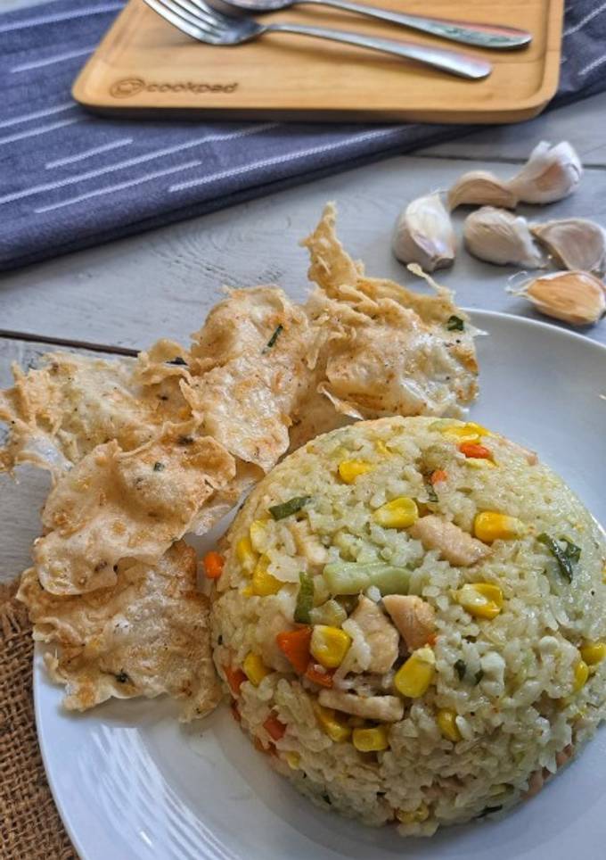 Resep Butter Rice Chicken and Vegetables Rice Cooker oleh Karimah - Cookpad