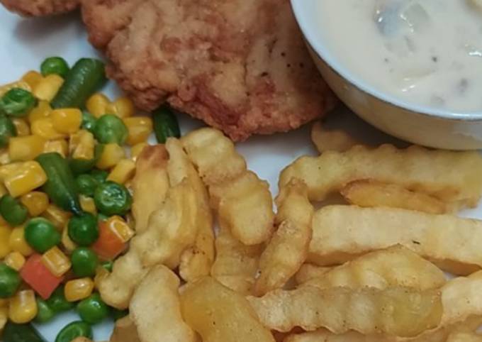 Resep Steak Ayam Saus Jamur oleh reiza cp - Cookpad