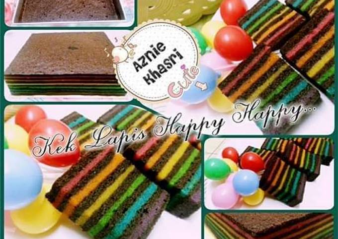 Resipi Kek Lapis Happy Happy oleh Aznie Khasri - Cookpad