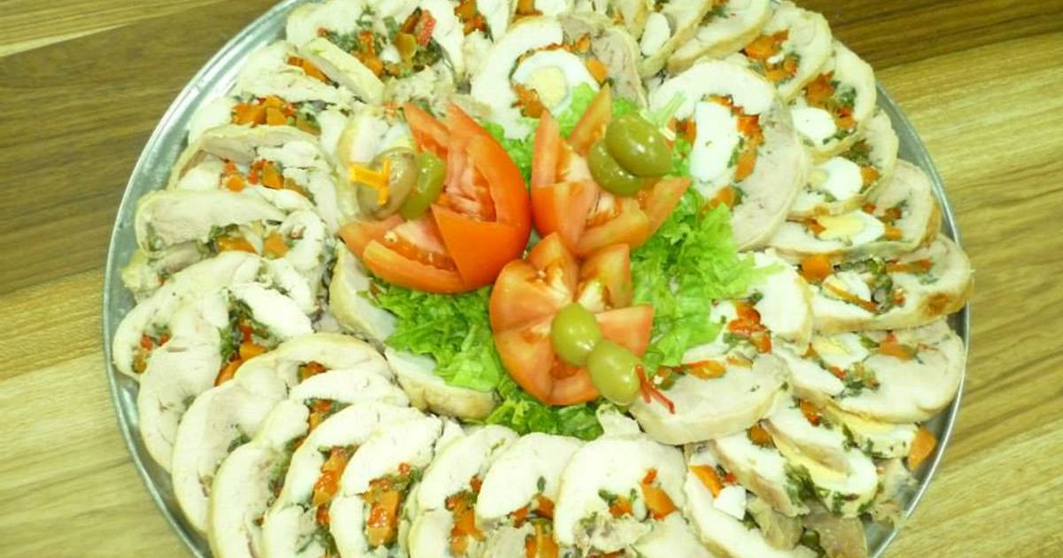 Arrollado de pollo relleno - 42 recetas caseras- Cookpad