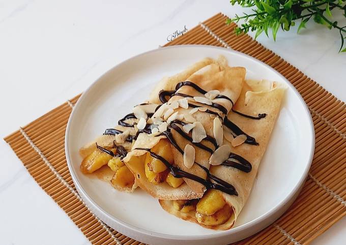 Resep Pisang crepes coklat salju oleh Alviyah Nurullailah - Cookpad