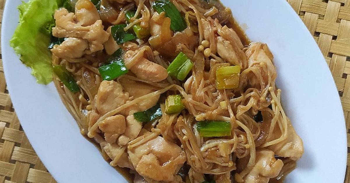 Resep Ayam Enoki Teriyaki oleh Saomi Mayhai - Cookpad