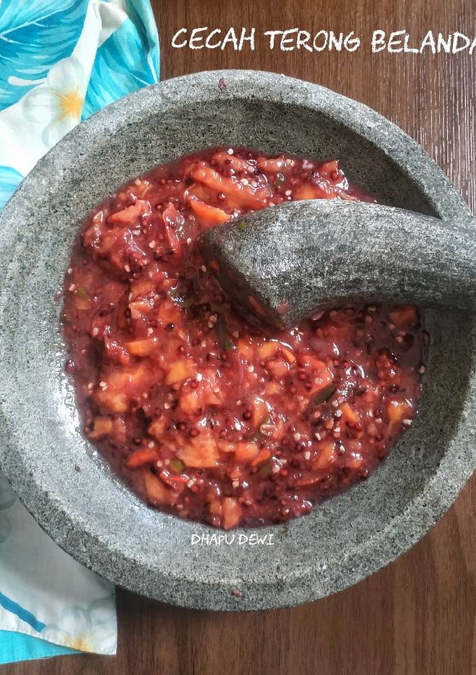 Resep Cecah Terong Belanda / Sambal Terong Belanda oleh Dhapu Dewi ...