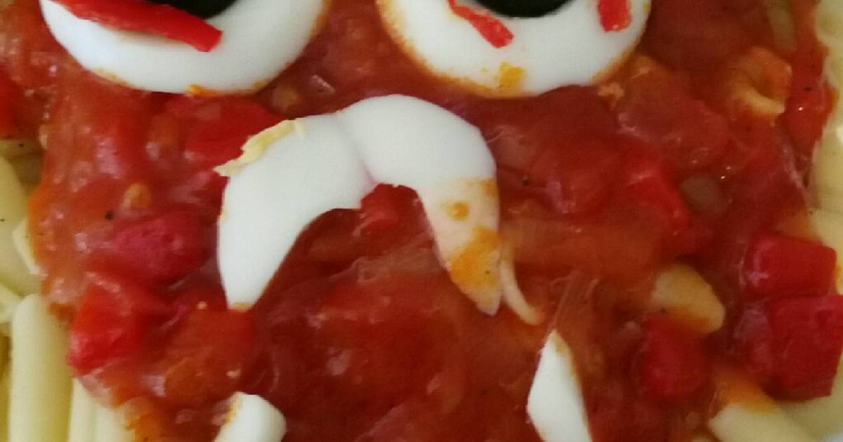 Macarrones con salsa de tomate y huevo guisado Receta de AMY Con Sus ...