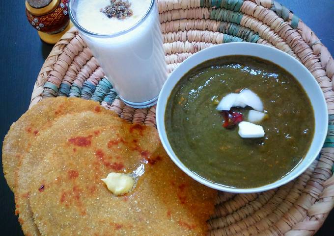 Makki ki roti Sarso da saag Recipe by Sabrina Yasmin - Cookpad