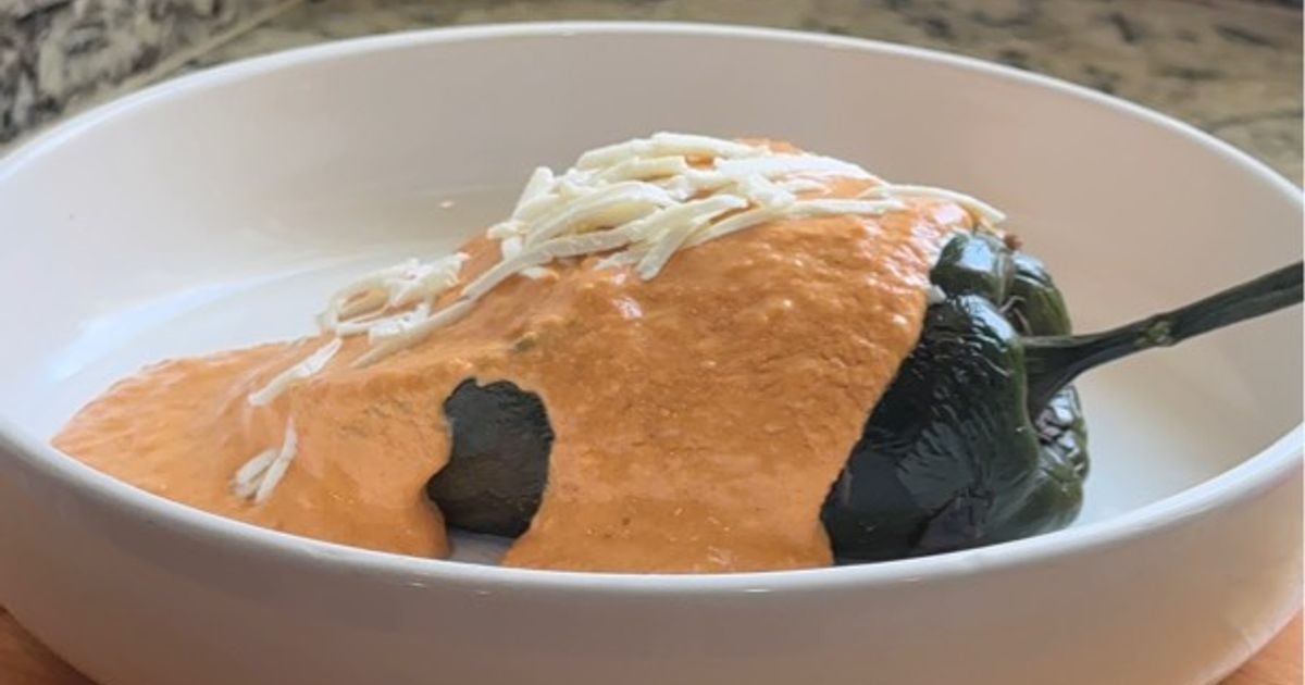 Chile Relleno With Picadillo And Chipotle Sauce Recipe By Melissa Garza