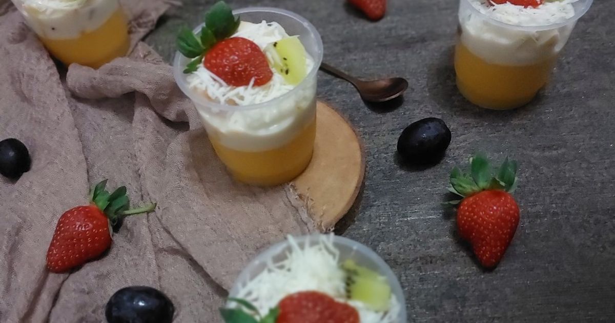 Resep puding apel dan kiwi rumahan enak dan mudah - Cookpad