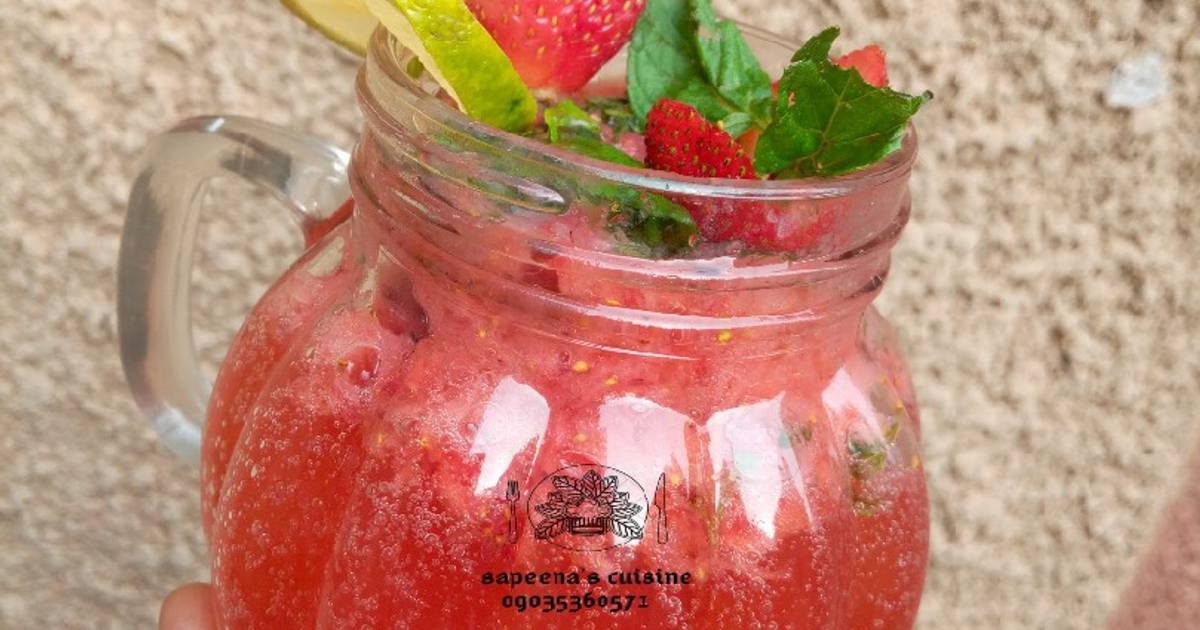 Virgin strawberry mojito Recipe by sapeena's cuisine - Cookpad