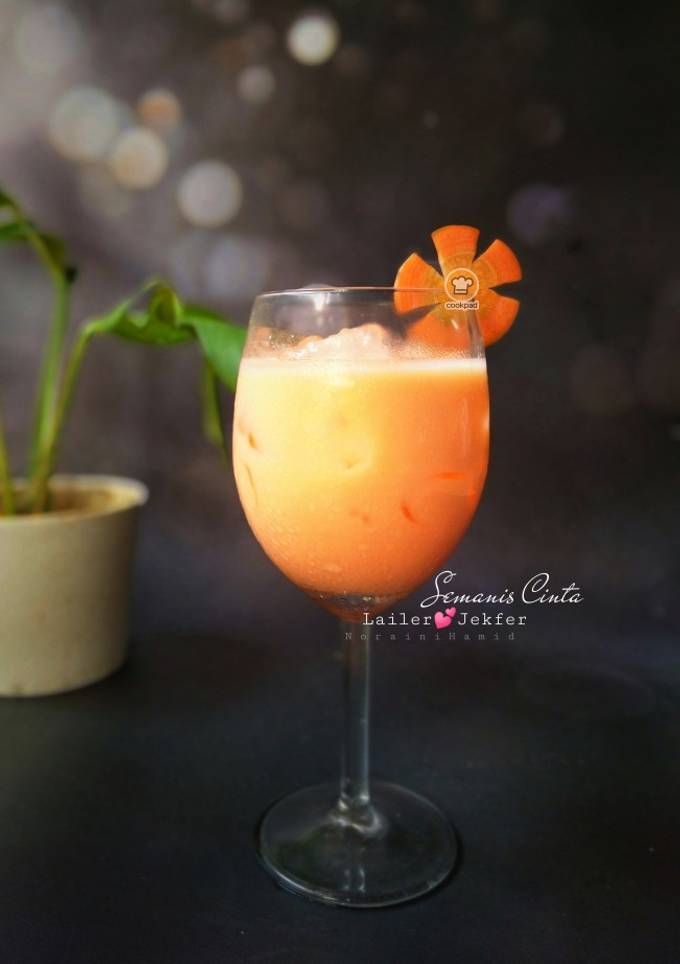 Resipi Jus lobak merah susu semanis senyuman Jekfer oleh Noraini Hamid ...