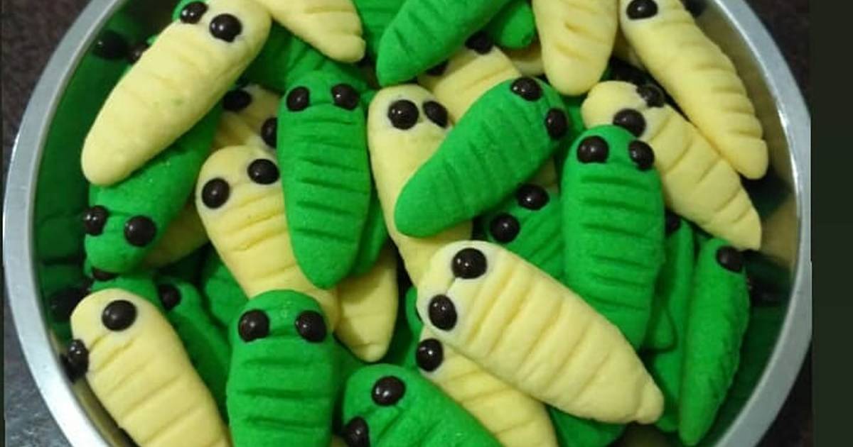 Resep Cookies susu ulat Hijau/kuning simple oleh Achyi - Cookpad