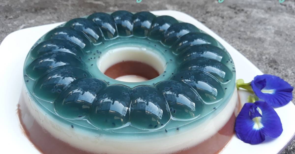Resep Puding susu bunga telang oleh Linawidya - Cookpad