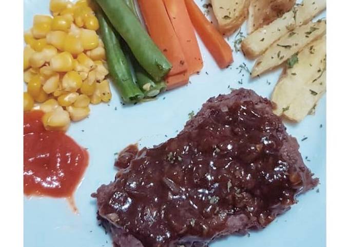 Resep Steak Daging Sapi BBQ oleh Ayu_h - Cookpad